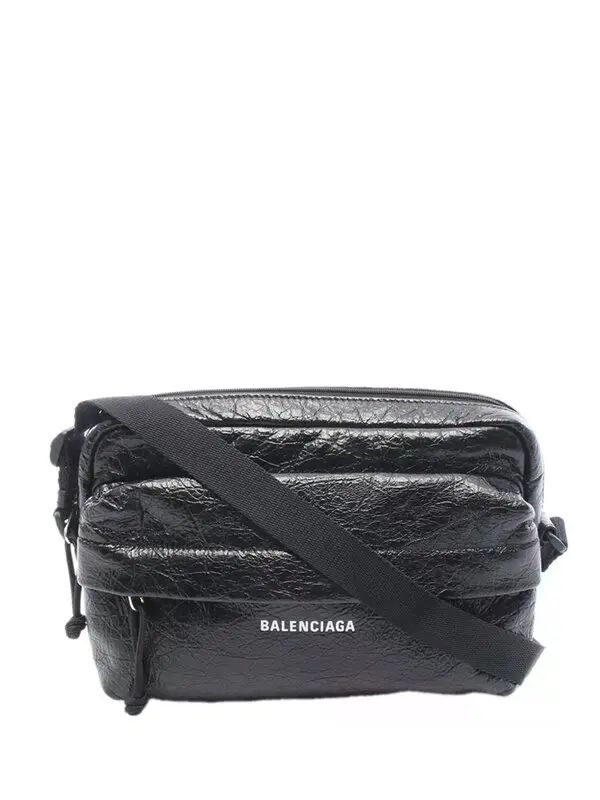 Balenciaga 2018-2026 Lambskin Explorer Camera Bag Crossbody Bag - Black
