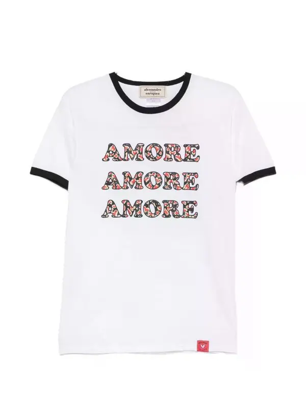 ALESSANDRO ENRIQUEZ Slogan-print Ringer T-shirt