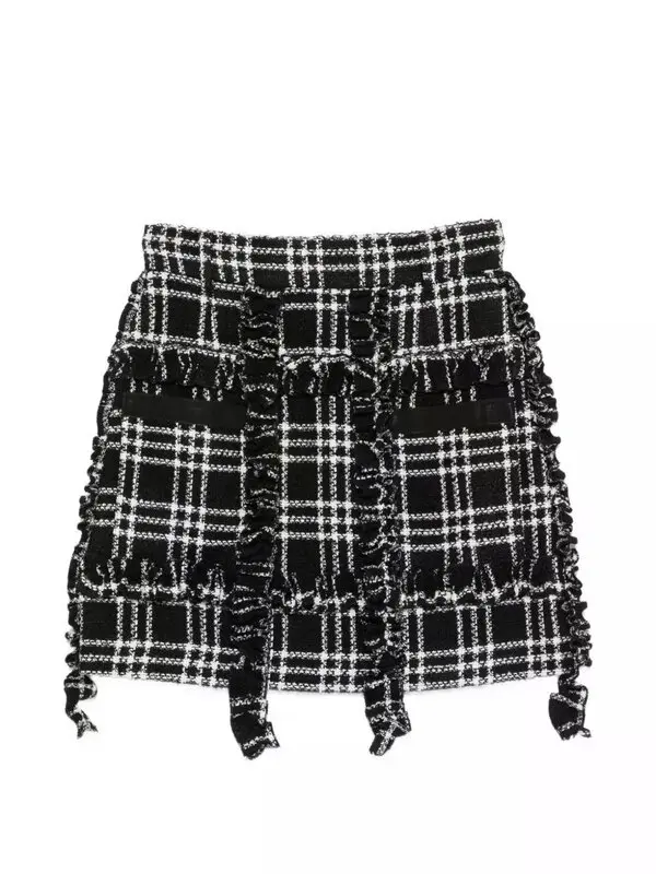 ALESSANDRO ENRIQUEZ Ruffled Checked Mini Skirt