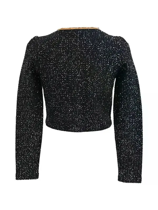 SELF-PORTRAIT Sequined Cropped Sweater