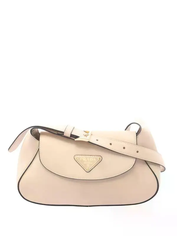 Prada 2013-2026 Small Leather Patina Shoulder Bag - Neutrals