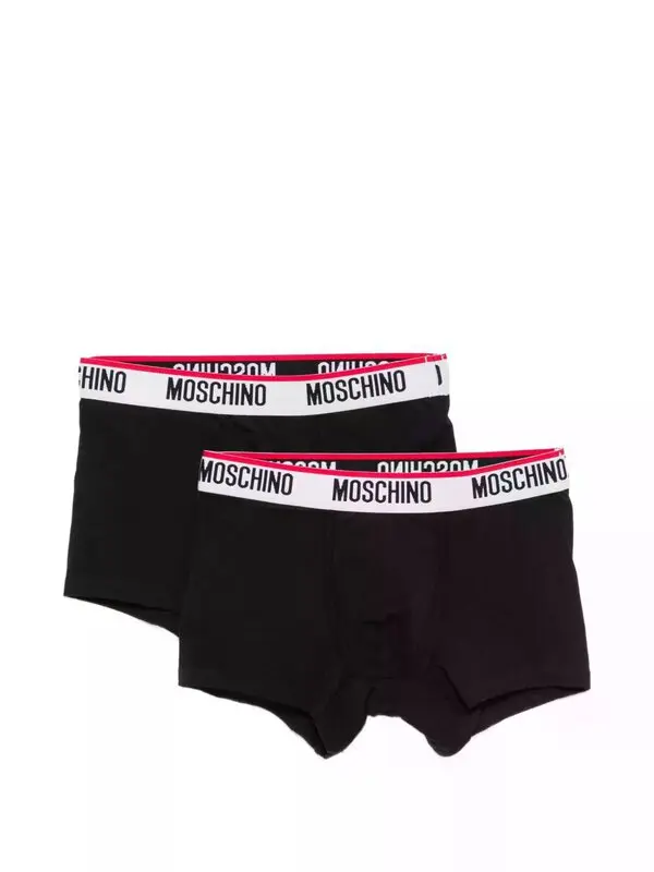 Moschino Logo-waistband Boxer Briefs - Black