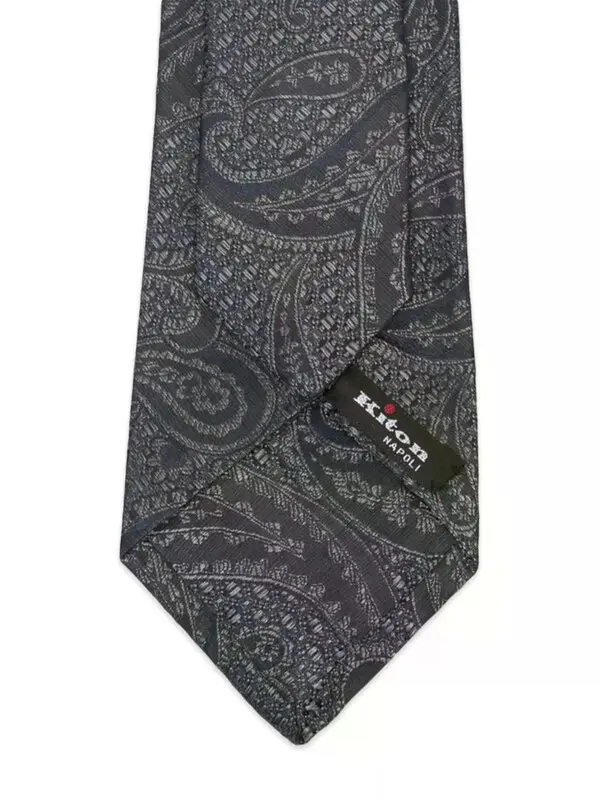 Kiton Paisley-print Tie - Black