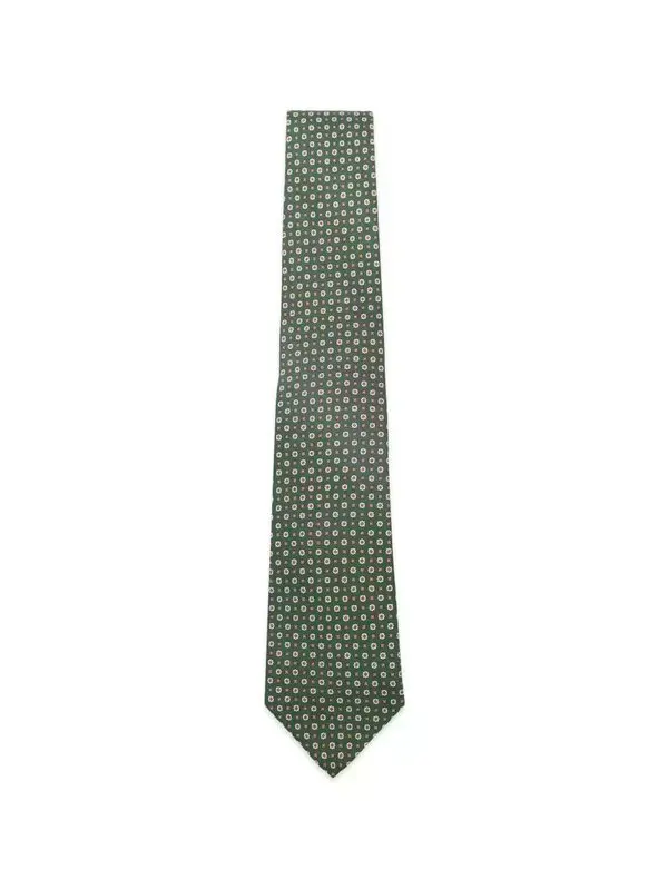 Kiton Floral-print Tie - Green