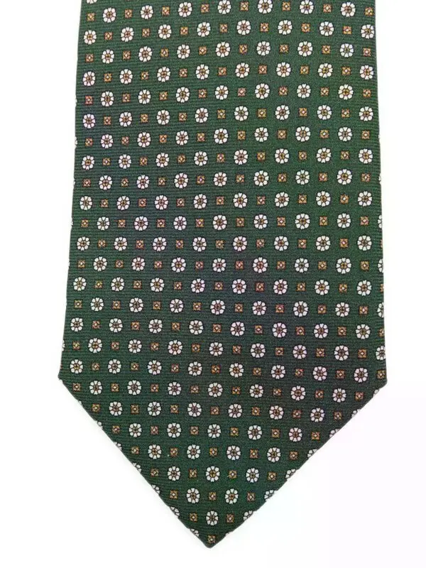 Kiton Floral-print Tie - Green