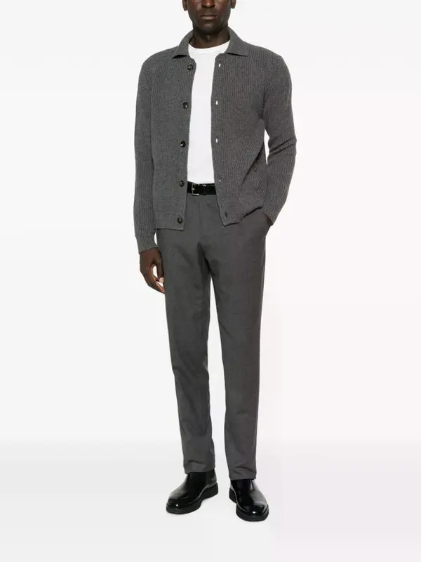 ZANONE Ribbed-knit Button-up Cardigan