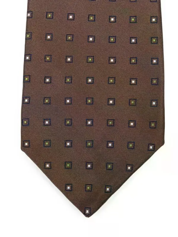 Kiton Geometric-print Tie - Brown