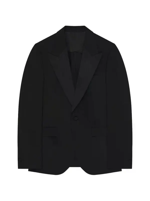 Givenchy Single-breasted Deconstructed Jacket In Wool And Mohair - Black