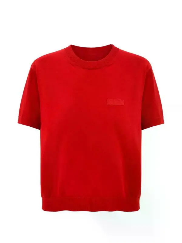 Givenchy Couture Seam T-shirt In Knit With Gros Grain-detail - Red