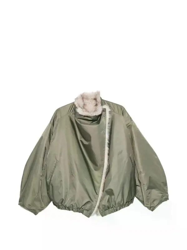 THE FRANKIE SHOP Faux-fur-trim Reversible Jacket - Green