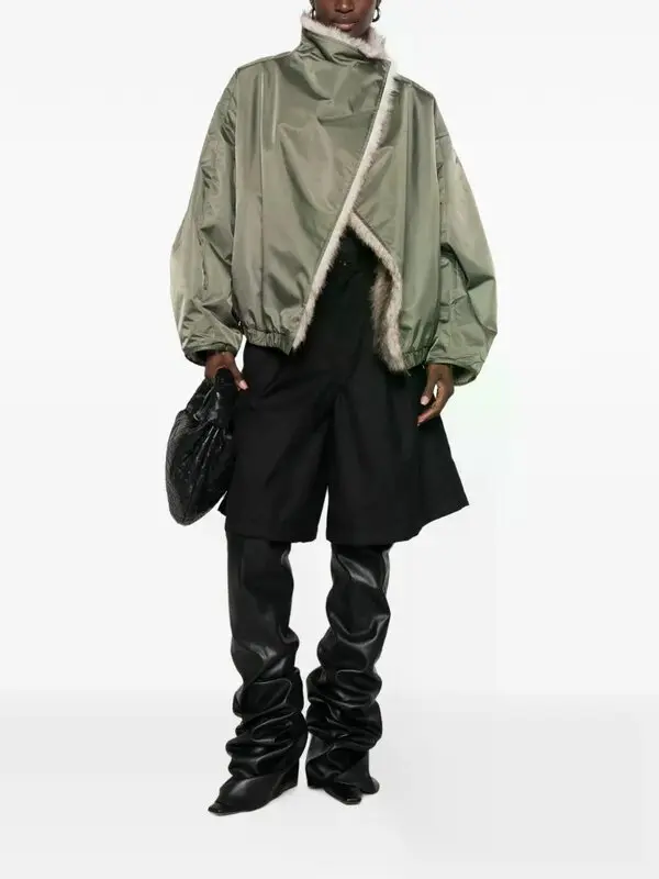 THE FRANKIE SHOP Faux-fur-trim Reversible Jacket - Green