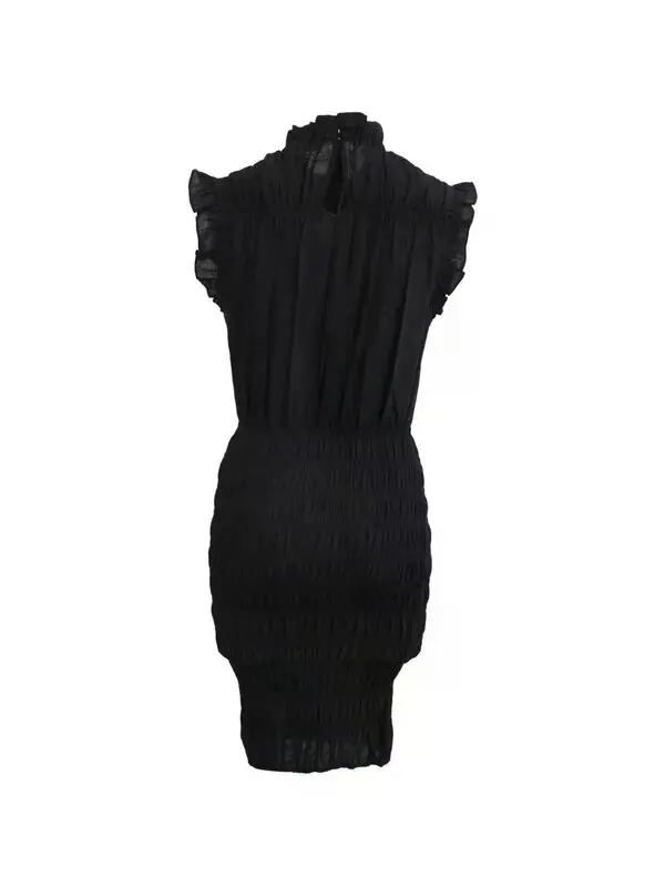 Maje Mock Neck Shirred Dress