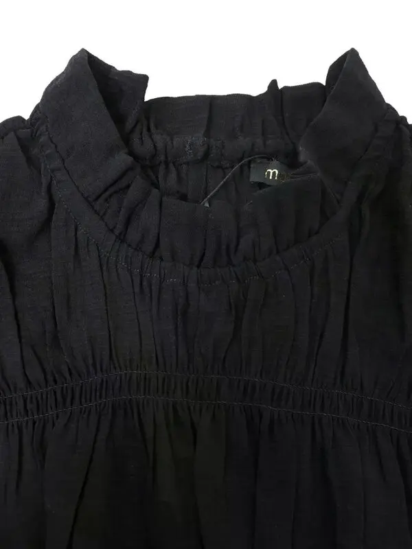 Maje Mock Neck Shirred Dress