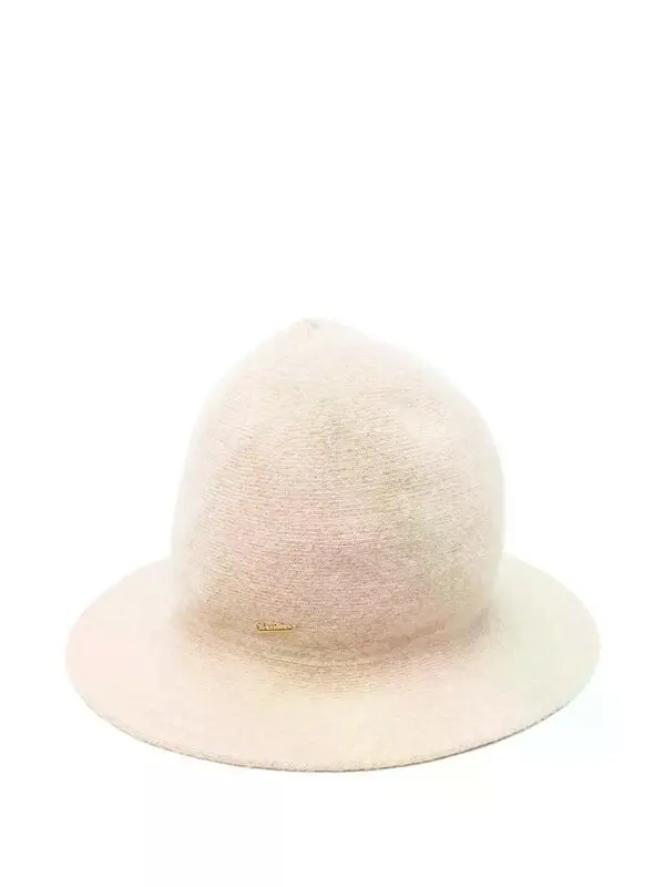 Borsalino Logo-plaque Knitted Hat - Neutrals