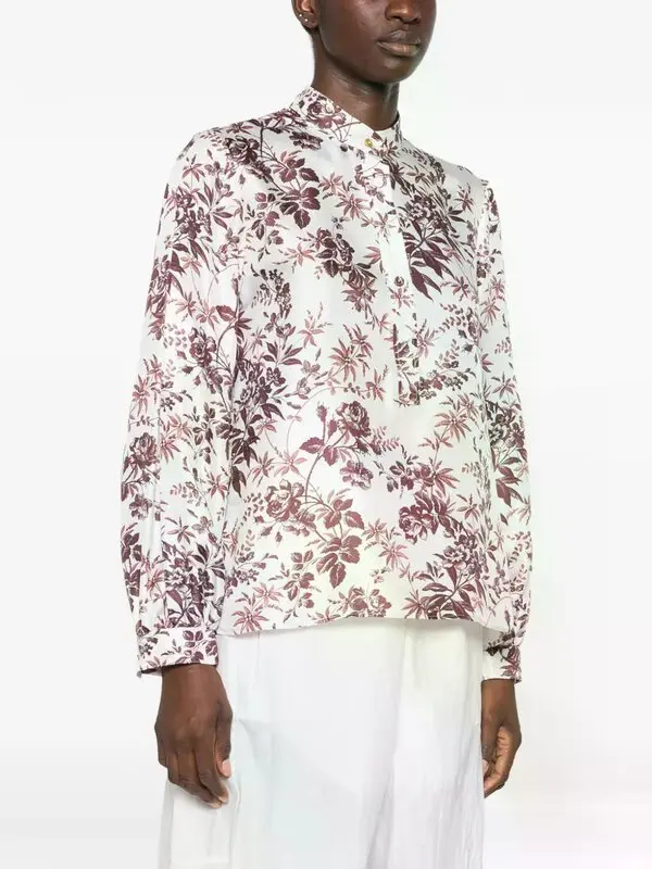 TRAME AUREE Bettina Floral-print Silk-blend Blouse