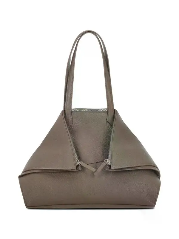 AESTHER EKME Fold Grained-leather Shoulder Bag - Neutrals