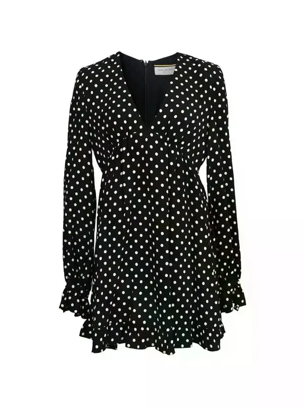 Saint Laurent Polka Dot V-neck Dress
