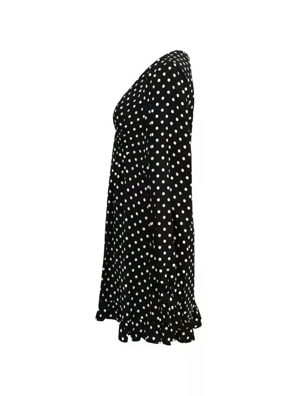 Saint Laurent Polka Dot V-neck Dress