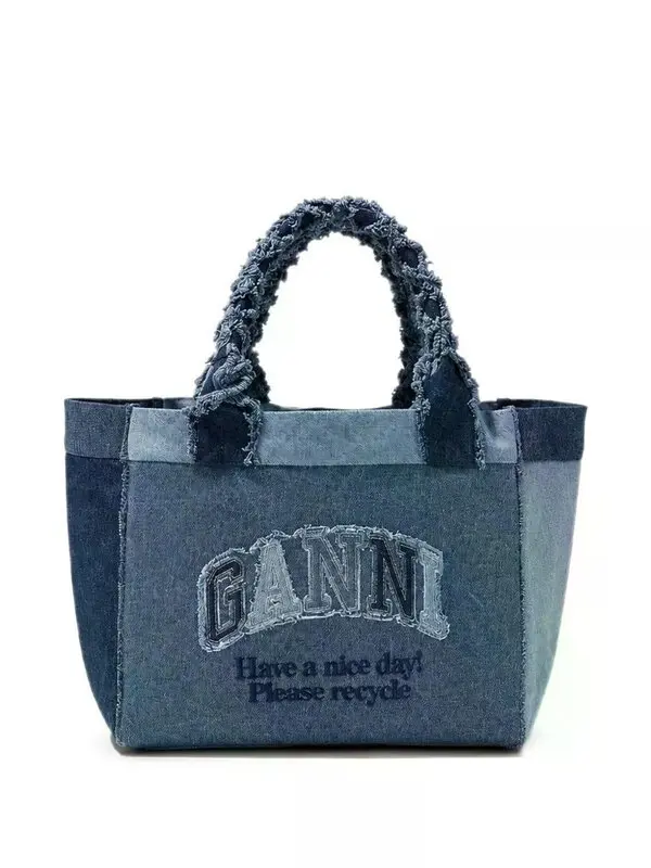 GANNI Medium Trapeze Denim Shopper