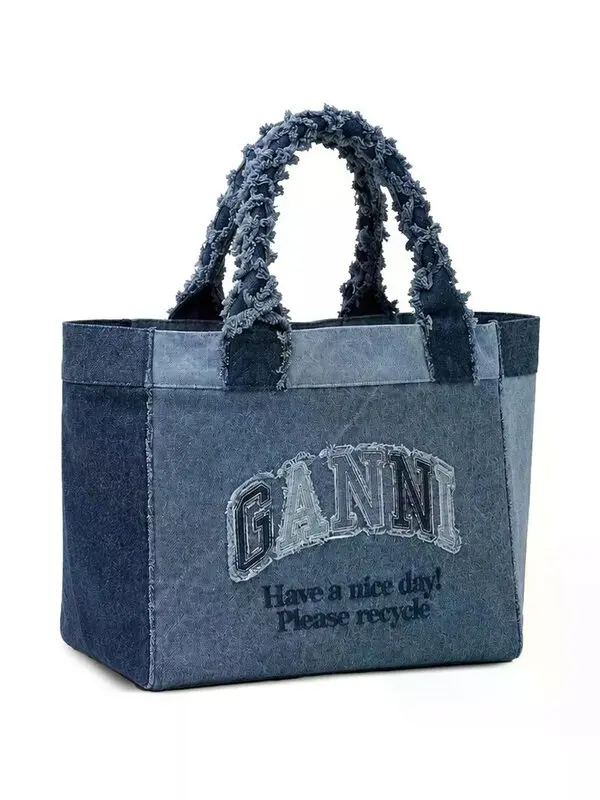 GANNI Medium Trapeze Denim Shopper