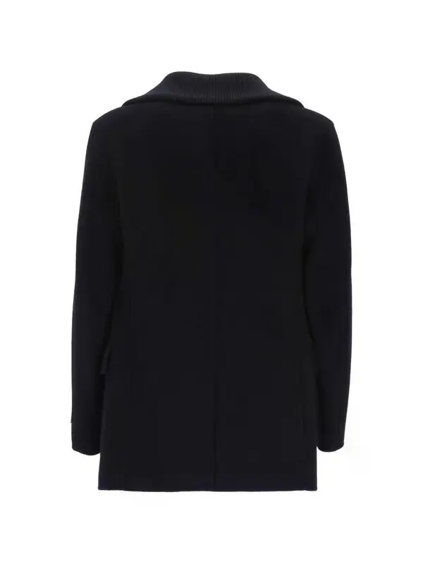 ON THE BUND Double-breasted Ribbed-collar Coat