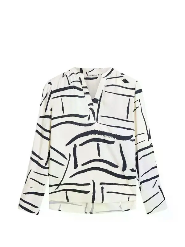Tommy Hilfiger Gold-tone Button V-neck Blouse