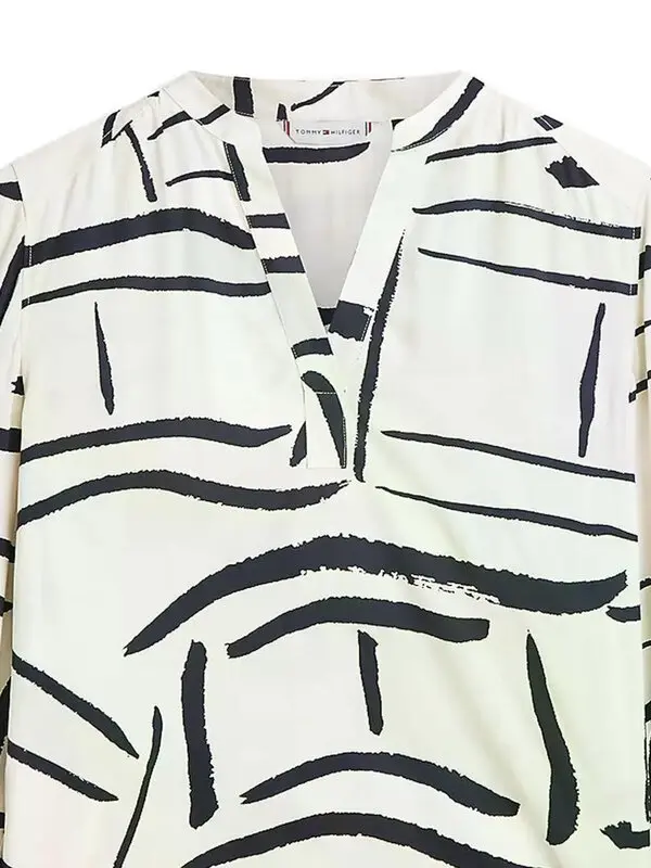 Tommy Hilfiger Gold-tone Button V-neck Blouse