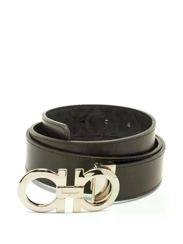 FERRAGAMO Gancini Reversible Belt - Black