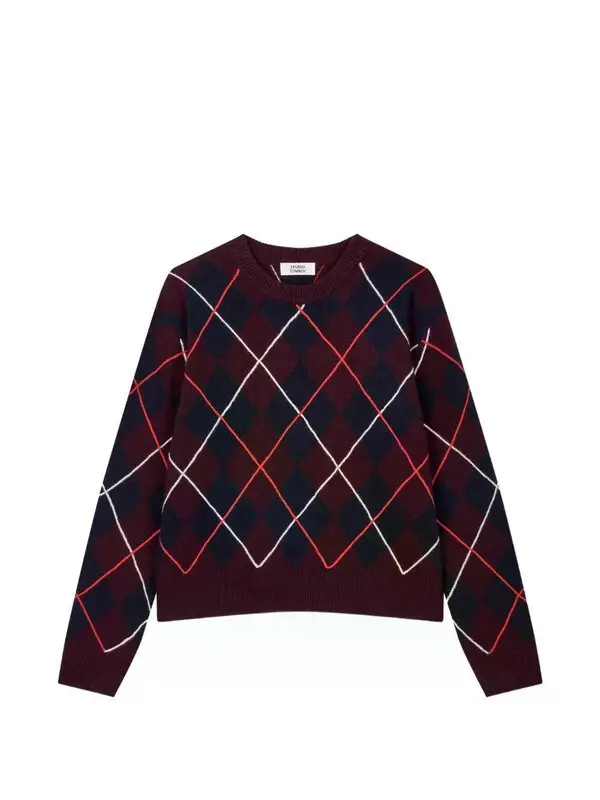 STUDIO TOMBOY Argyle-pattern Sweater - Purple
