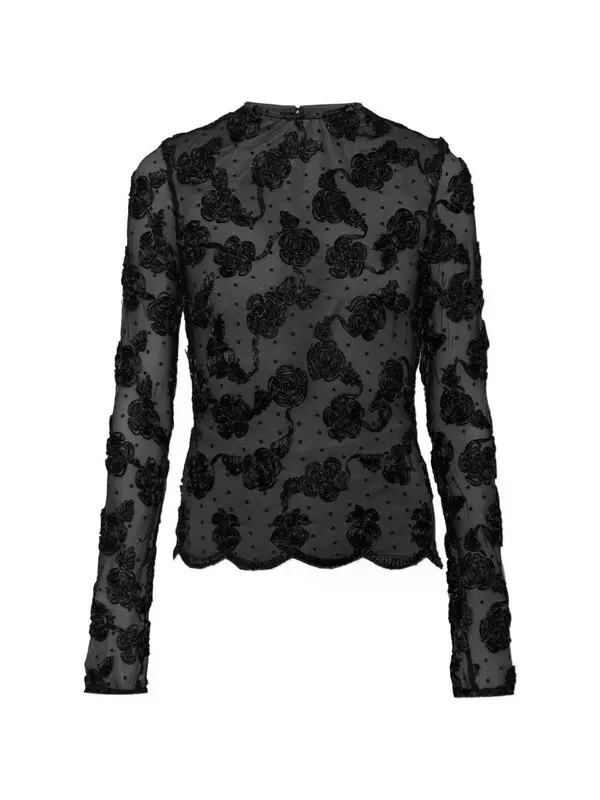 ROTATE BY BIRGER CHRISTENSEN Flower Mesh Ls Top