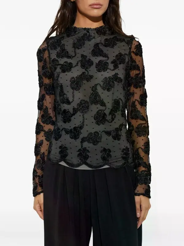 ROTATE BY BIRGER CHRISTENSEN Flower Mesh Ls Top