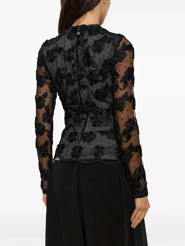 ROTATE BY BIRGER CHRISTENSEN Flower Mesh Ls Top