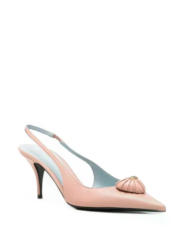 Valentino Garavani Vlogo Signature Leather Slingback Pumps - Pink