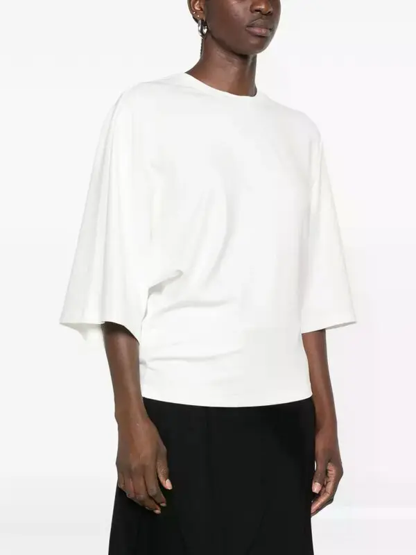 ELEH Draped Short-sleeve Sweater