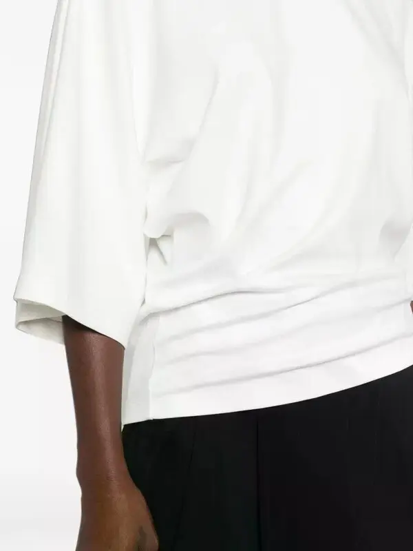 ELEH Draped Short-sleeve Sweater