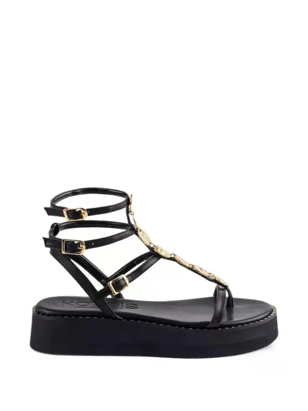KOTRIS SANDALS Coin-embellished Platform Sandals