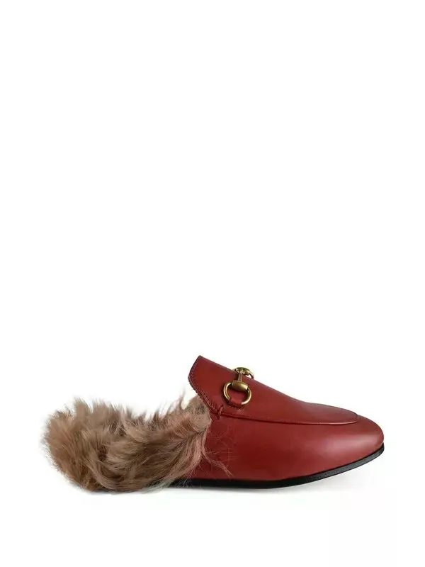 Gucci Princetown Horsebit Leather Mules - Red