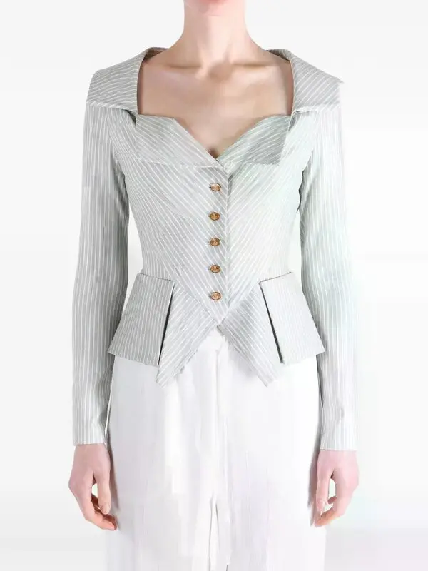 VIVIENNE WESTWOOD Stripe-pattern Peplum-hem Top