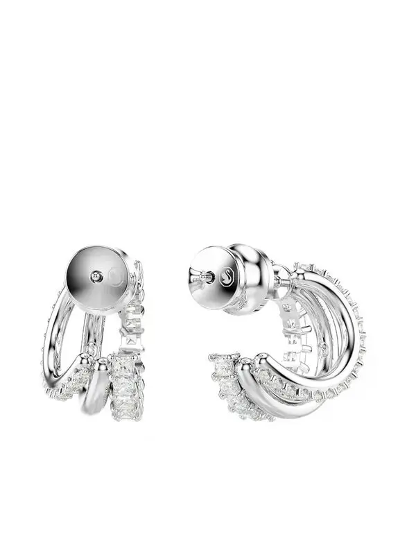 SWAROVSKI Hyperbola Crystal-embellished Multi-hoop Earrings - Silver