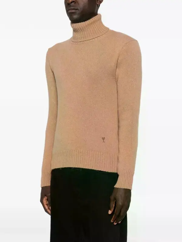 AMI Paris De Coeur Long-sleeve Sweater - Neutrals