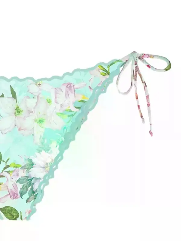 MC2 SAINT BARTH Floral-print Scalloped-edge Bikini Bottoms