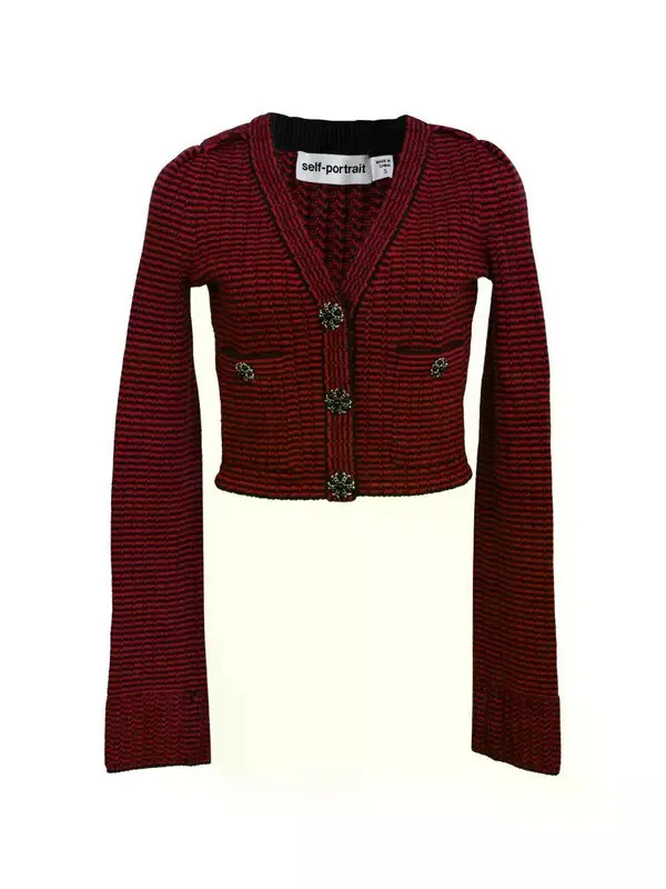 SELF-PORTRAIT Cropped V-neck Sweater