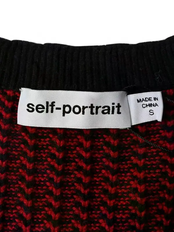 SELF-PORTRAIT Cropped V-neck Sweater