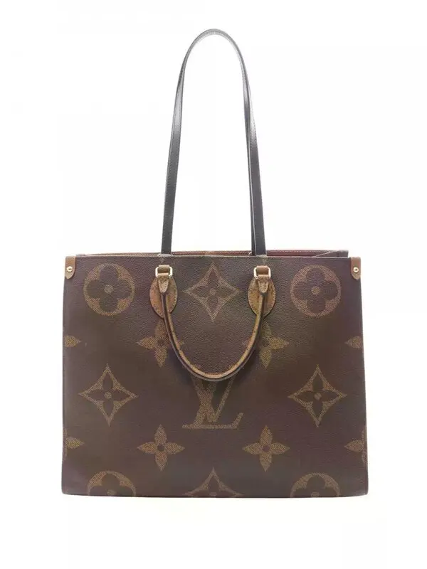LOUIS VUITTON 2021-2026 Monogram Reverse Giant Onthego Gm Satchel - Brown