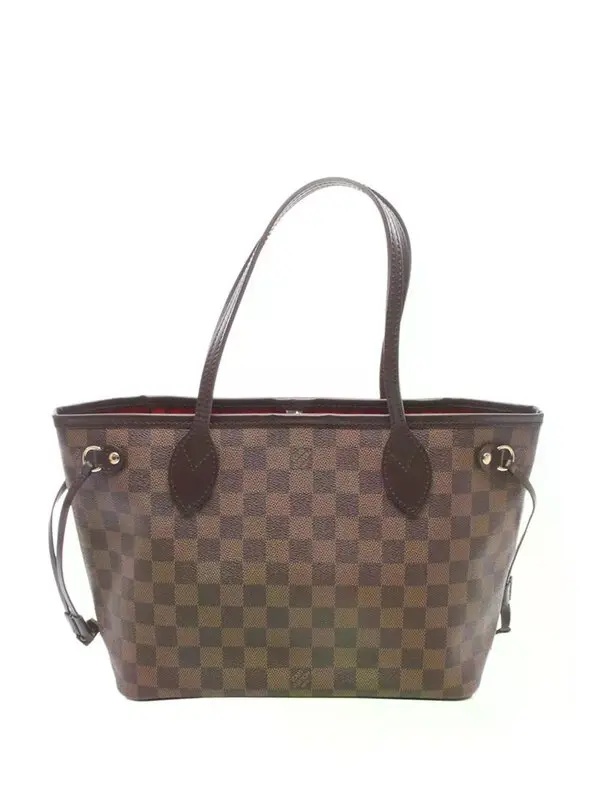 LOUIS VUITTON 2001 Damier Ebene Neverfull Pm Tote Bag - Brown