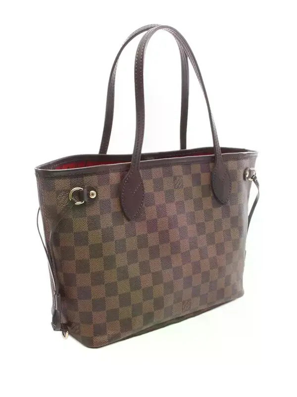 LOUIS VUITTON 2001 Damier Ebene Neverfull Pm Tote Bag