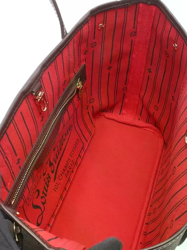 LOUIS VUITTON 2001 Damier Ebene Neverfull Pm Tote Bag