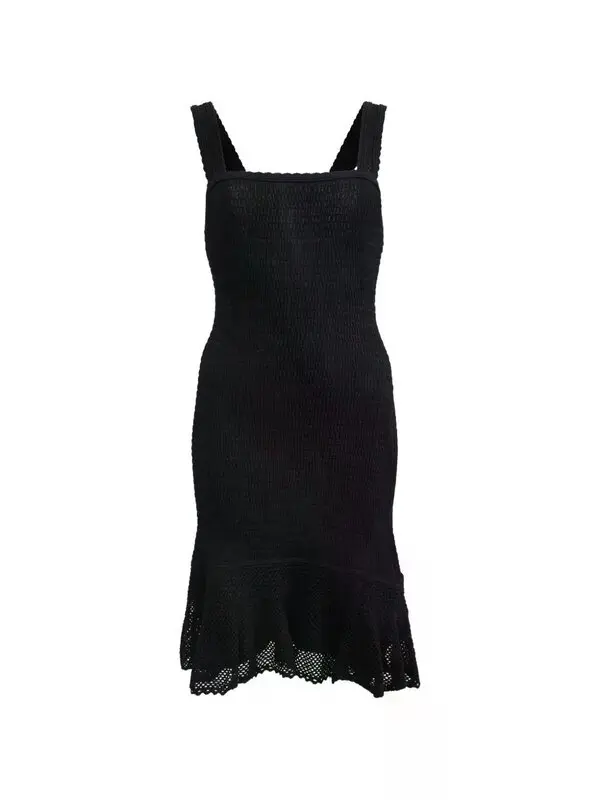 Sandro Square-neck Smocked Dress