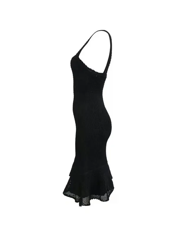 Sandro Square-neck Smocked Dress