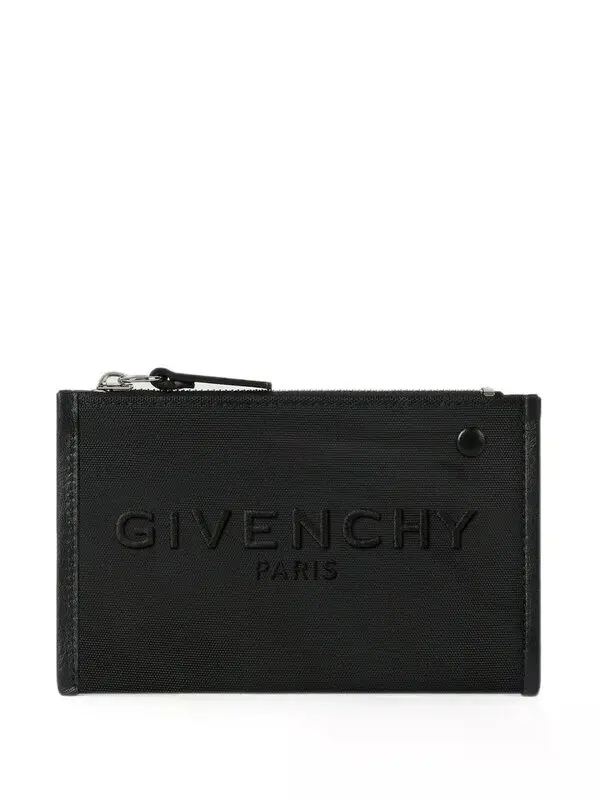 Givenchy Cargo Zipped Card Holder In Canvas - Black
